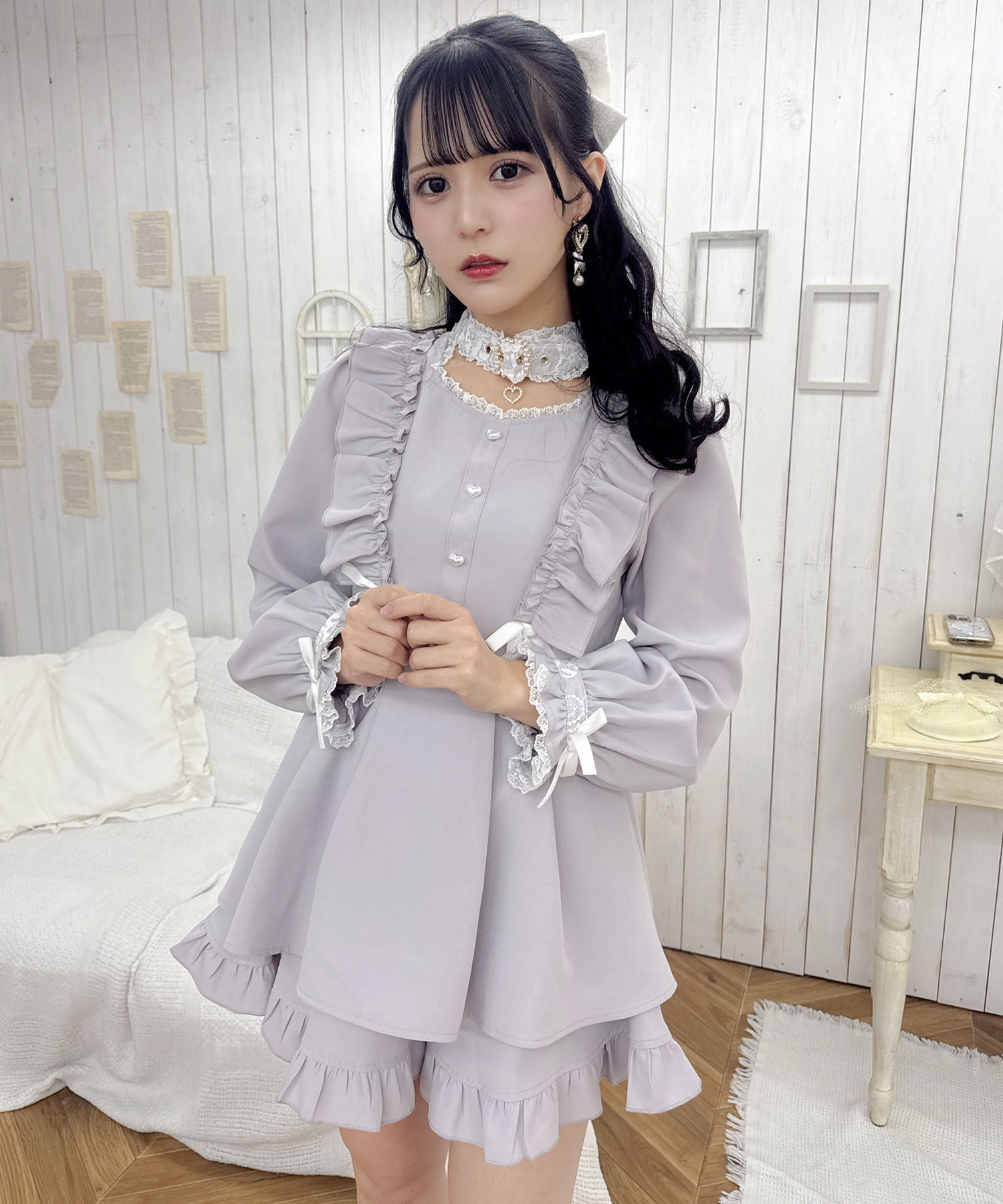 ROJITA ROJITA Heart Buckle Choker Set Up