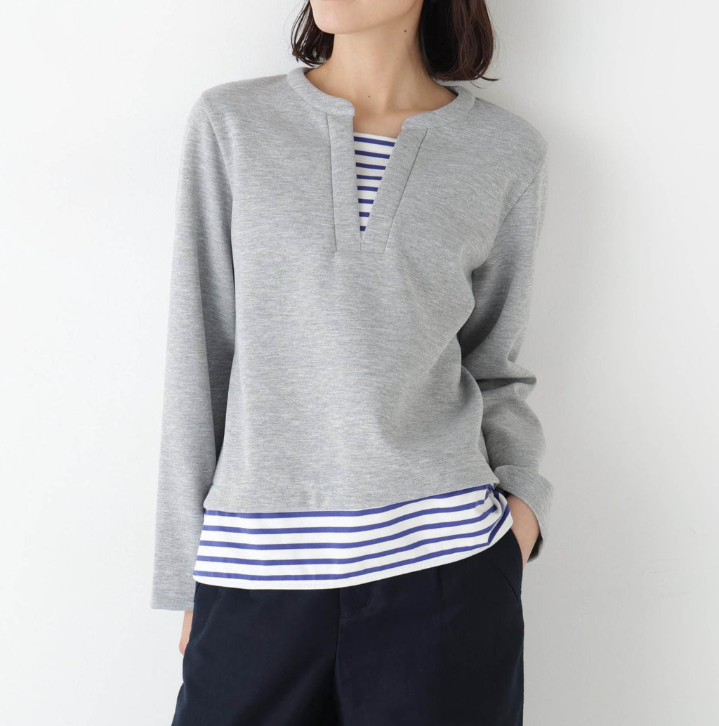 Layered Look Border T-Shirt