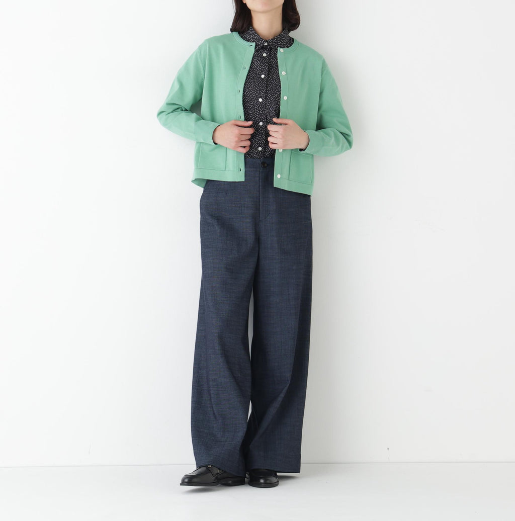 Organic Cotton Blend Plating Line Cardigan