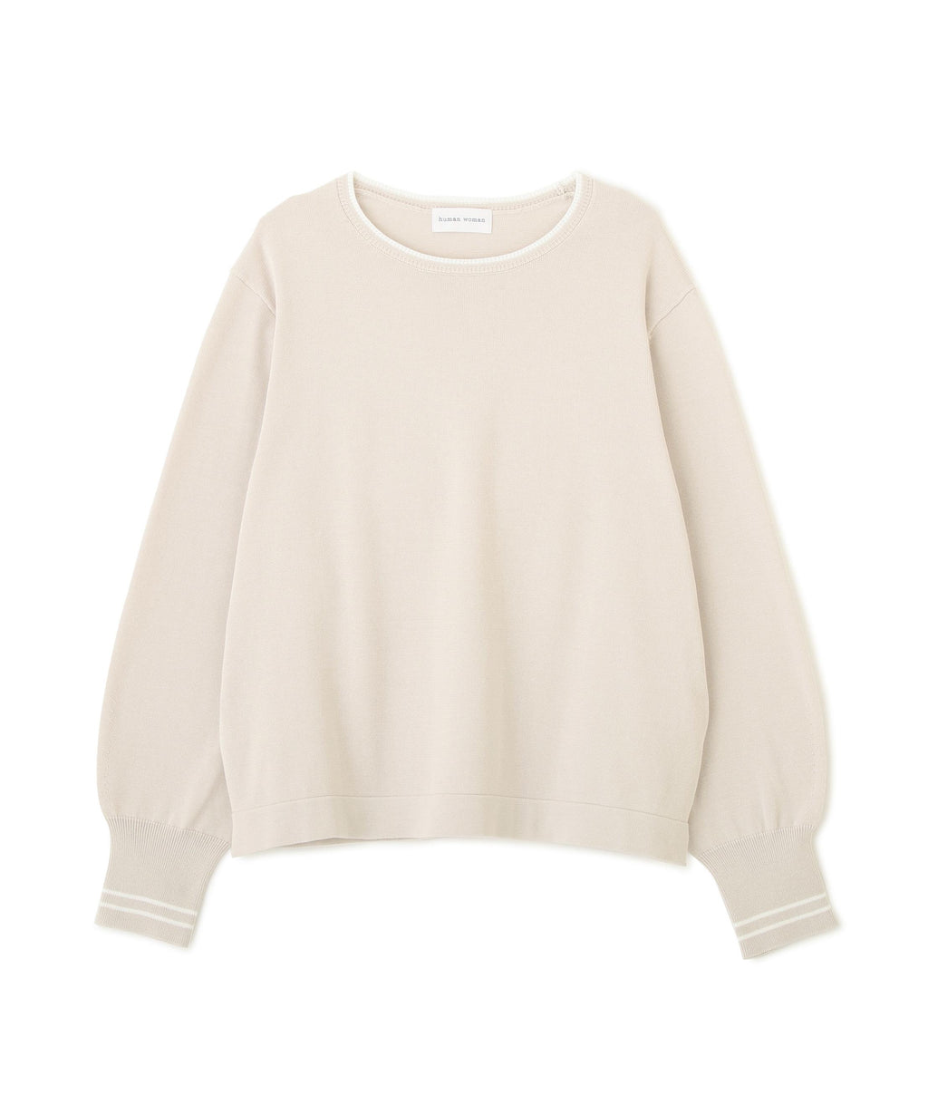 Organic Cotton Blend Line-In Pullover