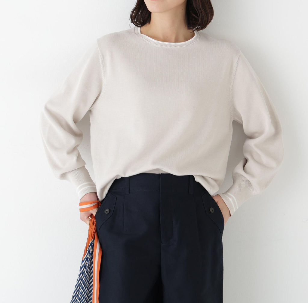 Organic Cotton Blend Line-In Pullover