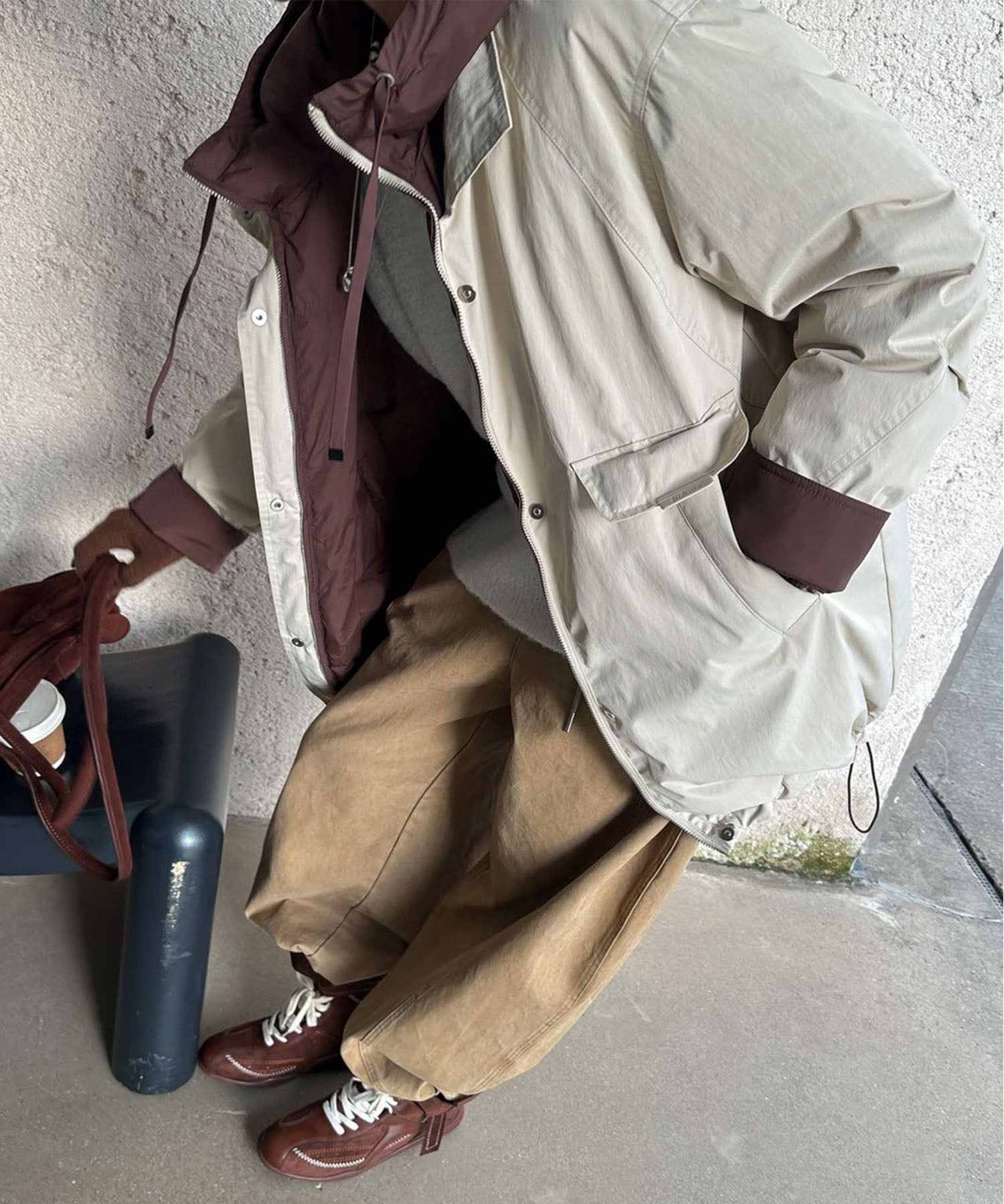 アイモハ aimoha aimoha -select-/配色レイヤードダウンジャケット