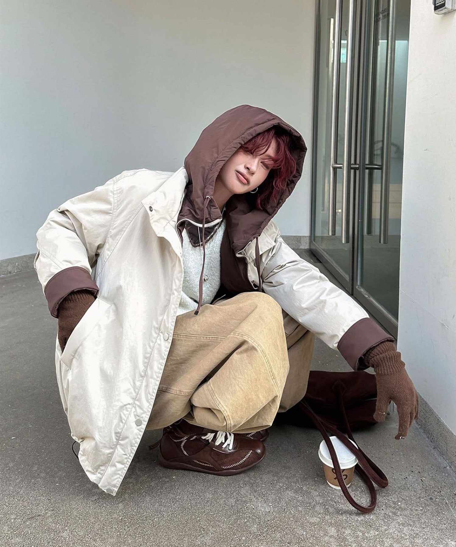 アイモハ aimoha aimoha -select-/配色レイヤードダウンジャケット