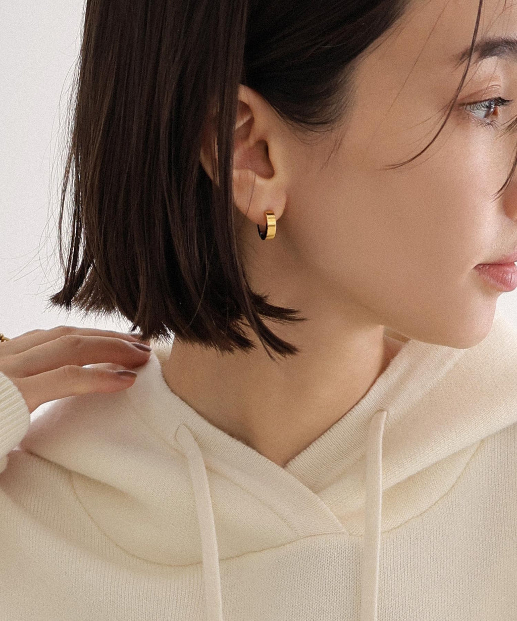 and me Solid Hoop Earrings Surgical Stainless Steel [Metal Allergy Com