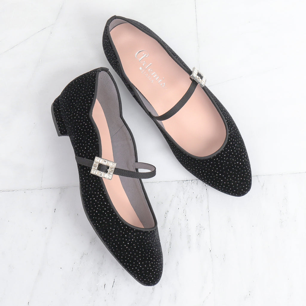 Artemis by DIANA Lame Velvet/Enamel Mary Jane Pumps