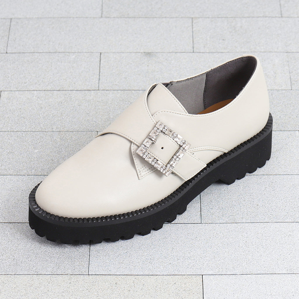 Artemis by DIANA Thick-soled Jewel Buckle Loafers