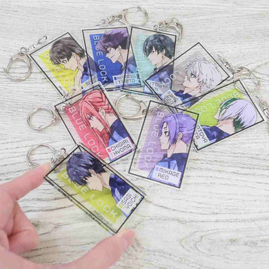 Cinema Collection Blue Lock Keychain Acrylic Key Holder Letter Collect