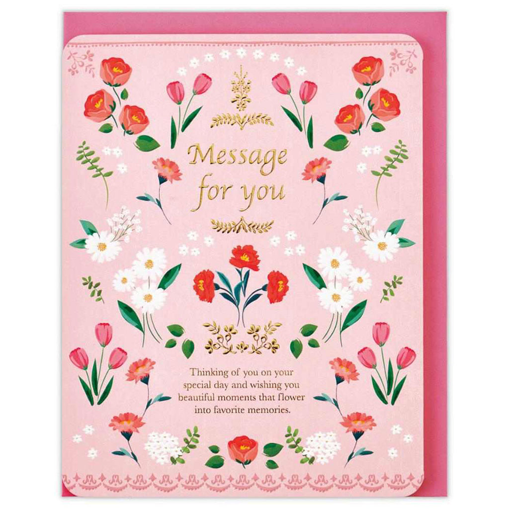 Cinema Collection Greeting Card Multipurpose Pink Flower Japan Hallmar