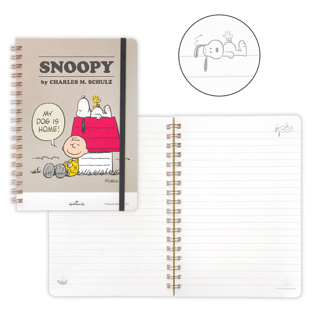 Cinema Collection Snoopy Ring Notebook with Rubber Band Happiness is R