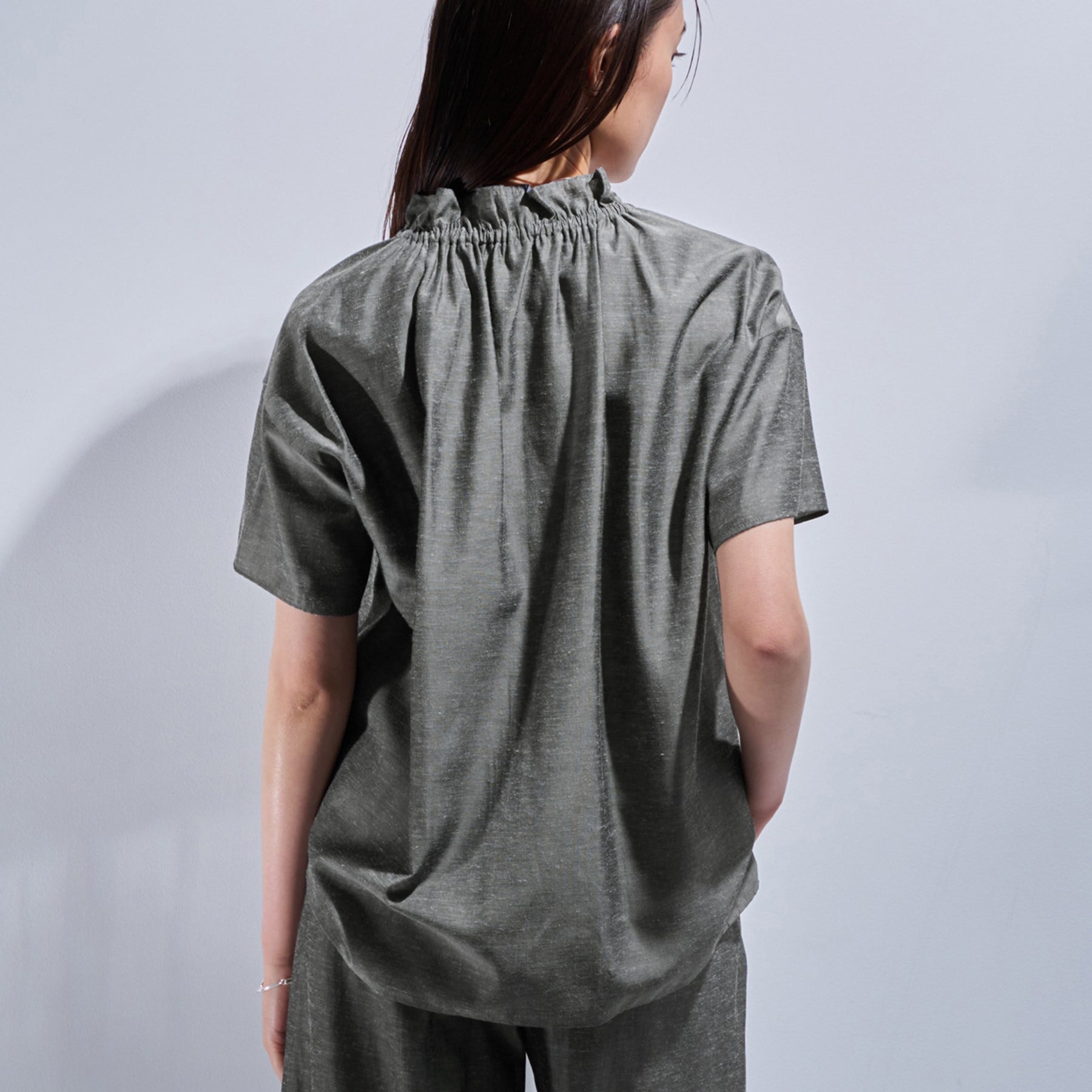 インディヴィ INDIVI 【日本製／SETUP可能】ソフトダンガリーブラウス