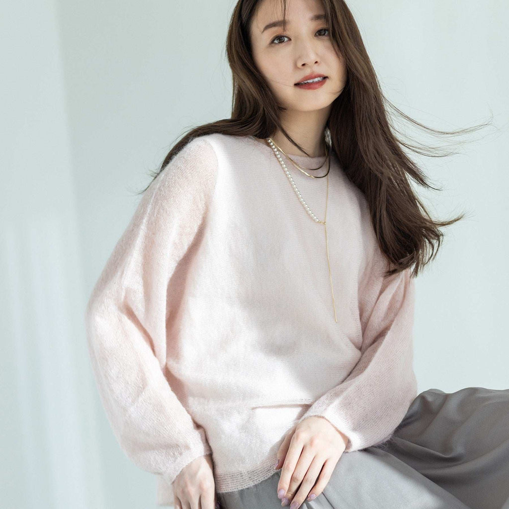 INDIVI 【馬海毛素材】圓下擺針織衫