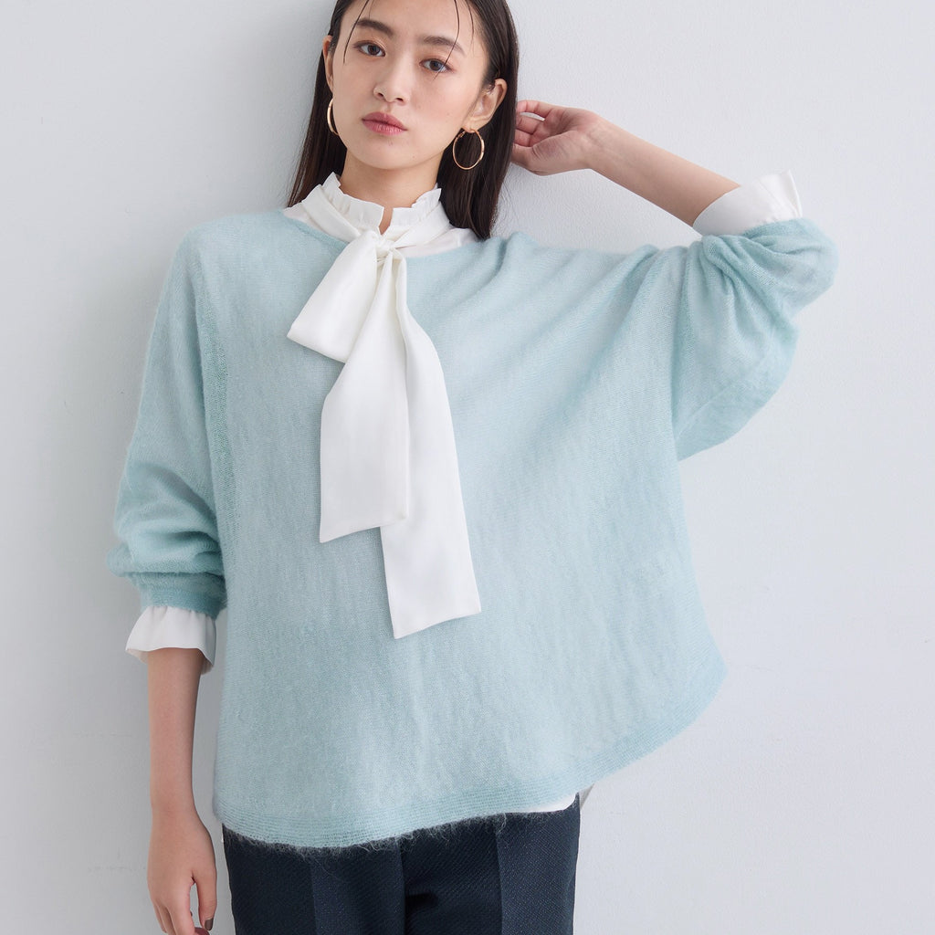 INDIVI 【馬海毛素材】圓下擺針織衫