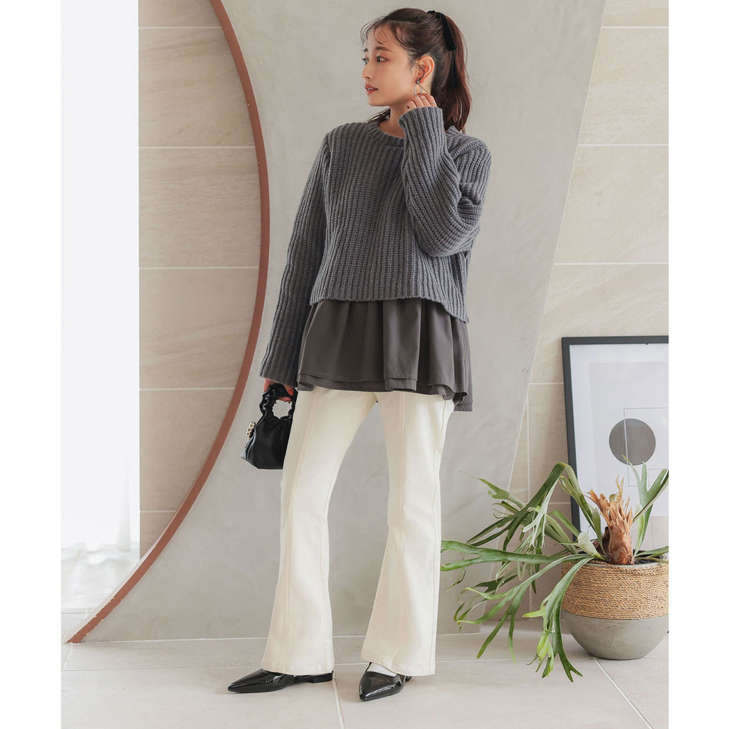 KOBE LETTUCE KOBE LETTUCE [ Petitle / Puchi Re ] Short Knit × Peplum B