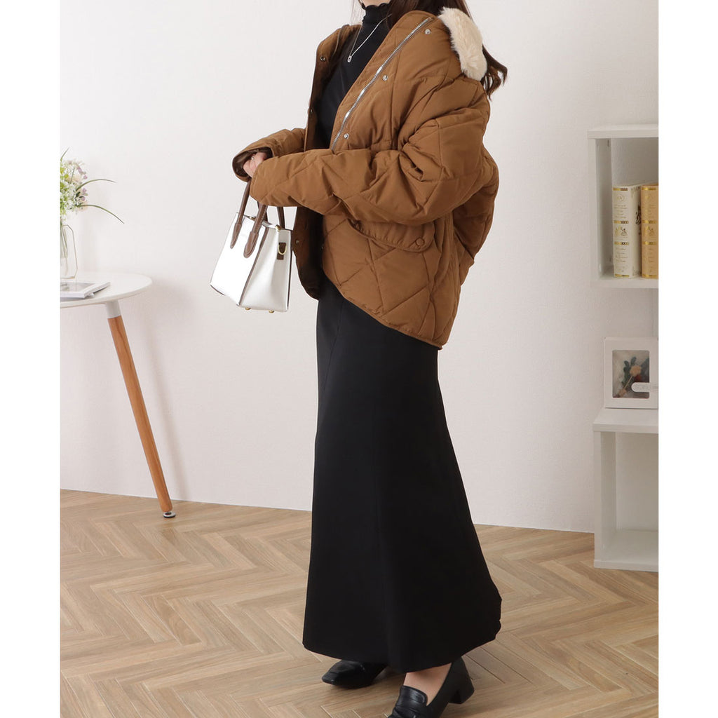 Lace Ladies Color Faux Fur Lined Quilted Jacket