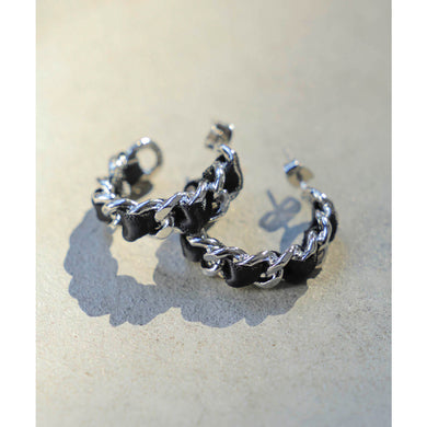 Noela Ribbon Chain Hoop Earrings