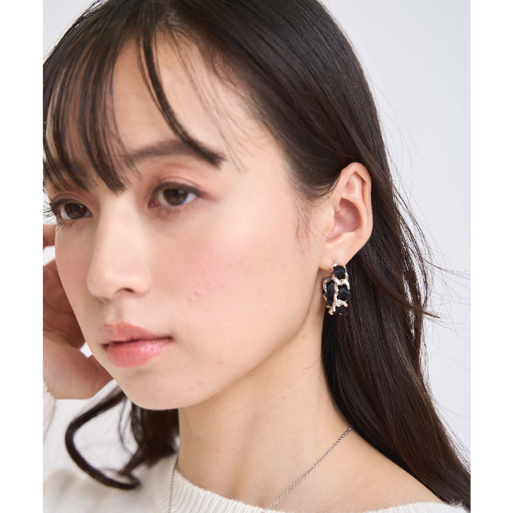 Noela Ribbon Chain Hoop Earrings