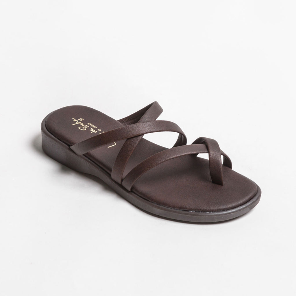 Shuna Shuna Sandals Cross Belt Made in Japan Low Heel Thumb Ring Thong